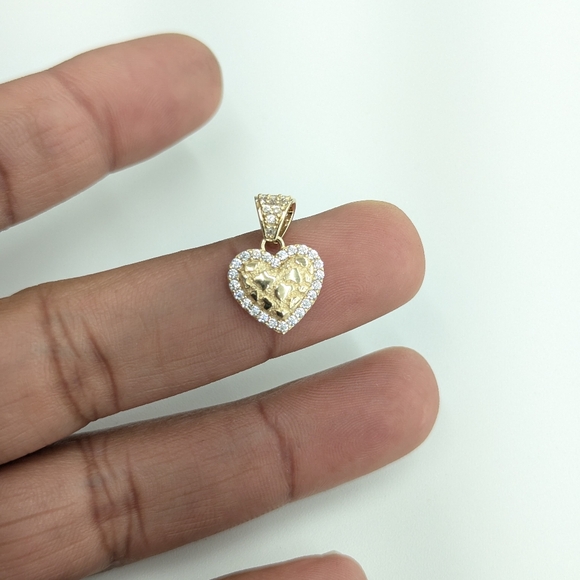 Unbrand | Jewelry | Kt Real Gold Heart Nugget Pendant | Poshmark